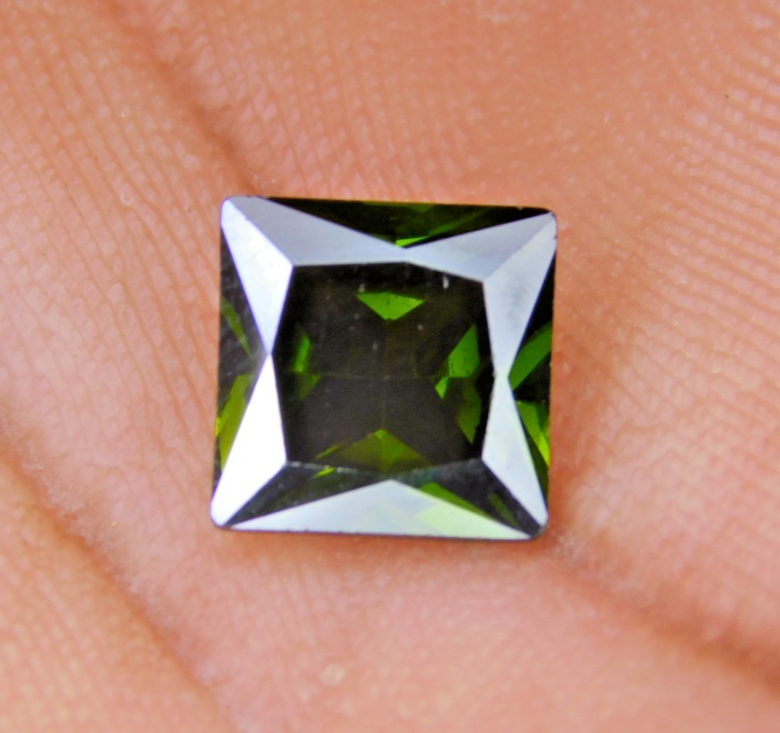 Green Zircon 4.20 Ct. Princess Shape Natural Gemstone From Cambodia | eBay