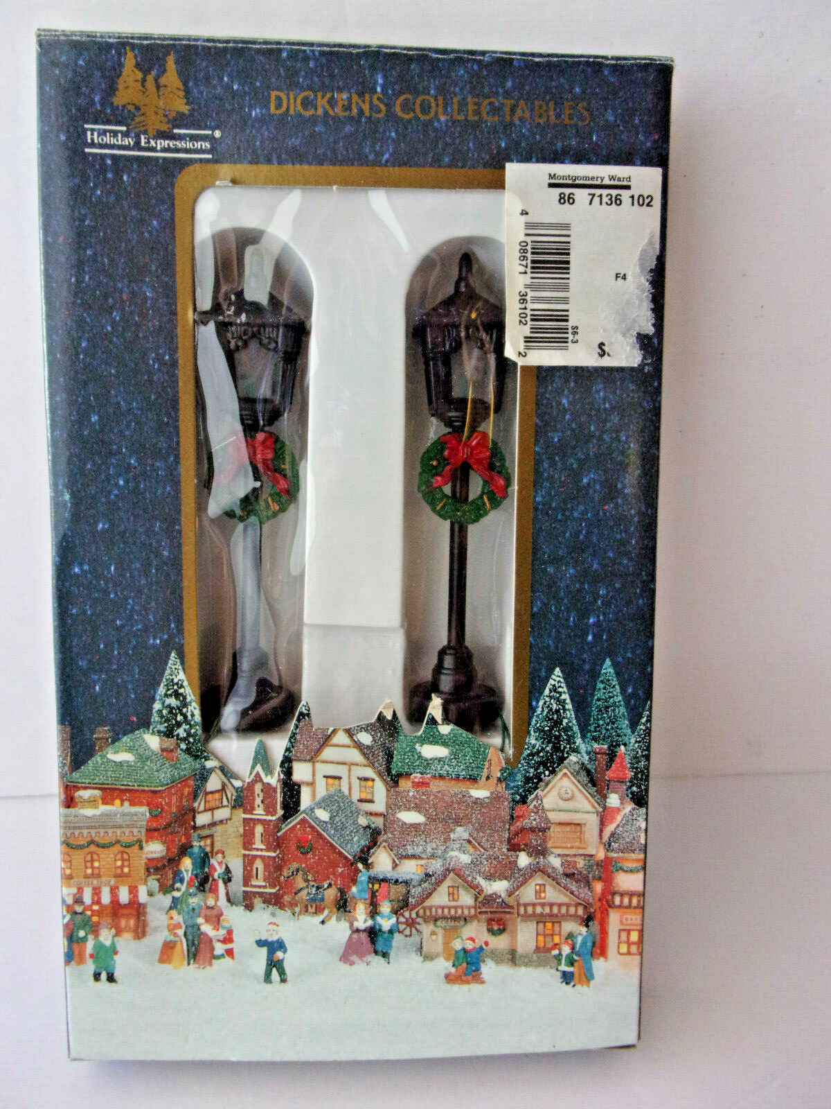 VINTAGE DICKENS COLLECTABLES 2 STREET LAMPS BATTERY OPERATED NEW IN BOX ...