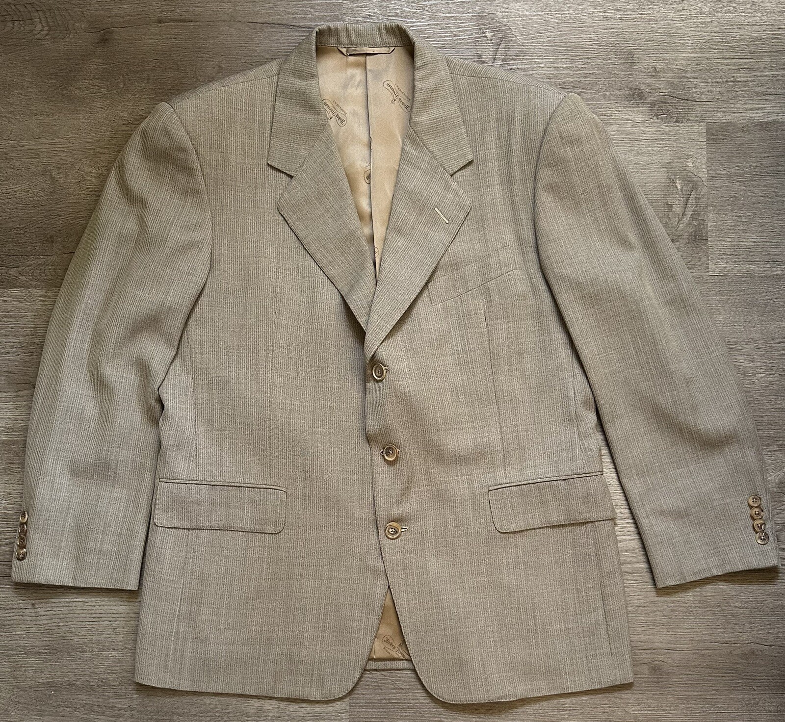 Hickey Freeman 3 Button 100% Wool Sport Coat Tan Size… - Gem