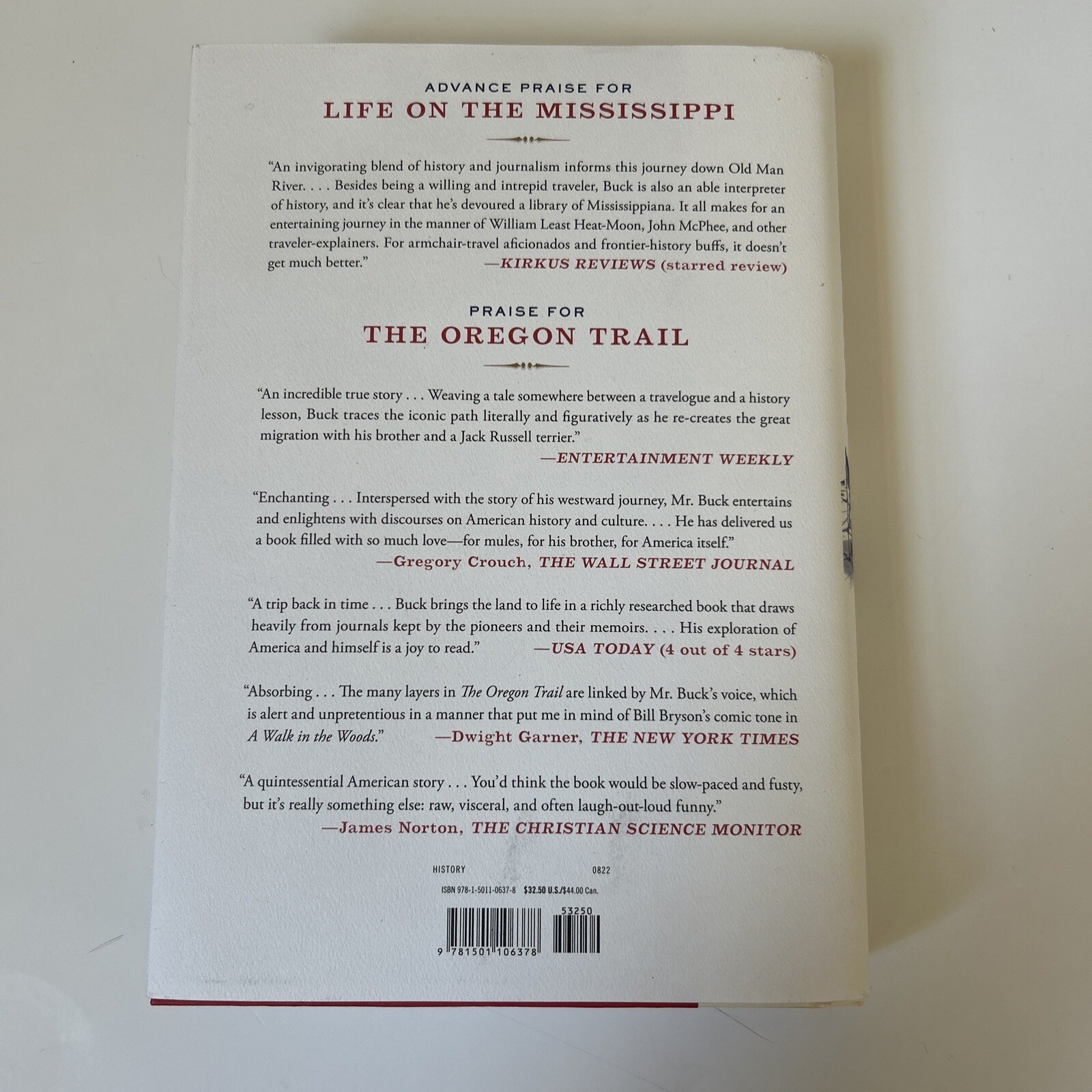 Life on the Mississippi: An Epic American Adventure-Rinker Buck w/ Dust ...
