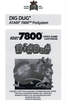 Atari 7800 Replacement Label - Dig Dug [Retail] | eBay