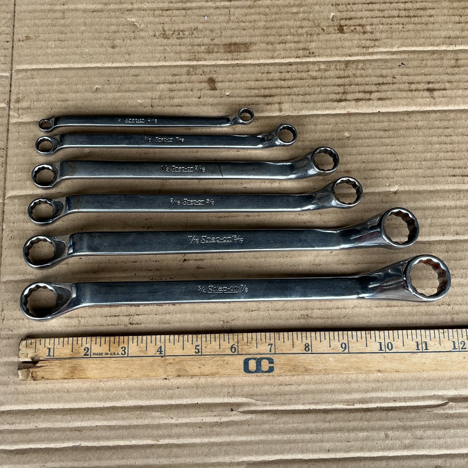 SNAP ON SAE BOX END WRENCH SET 60° OFFSET 1/4" -7/8" XO810 - XO2428 6 ...