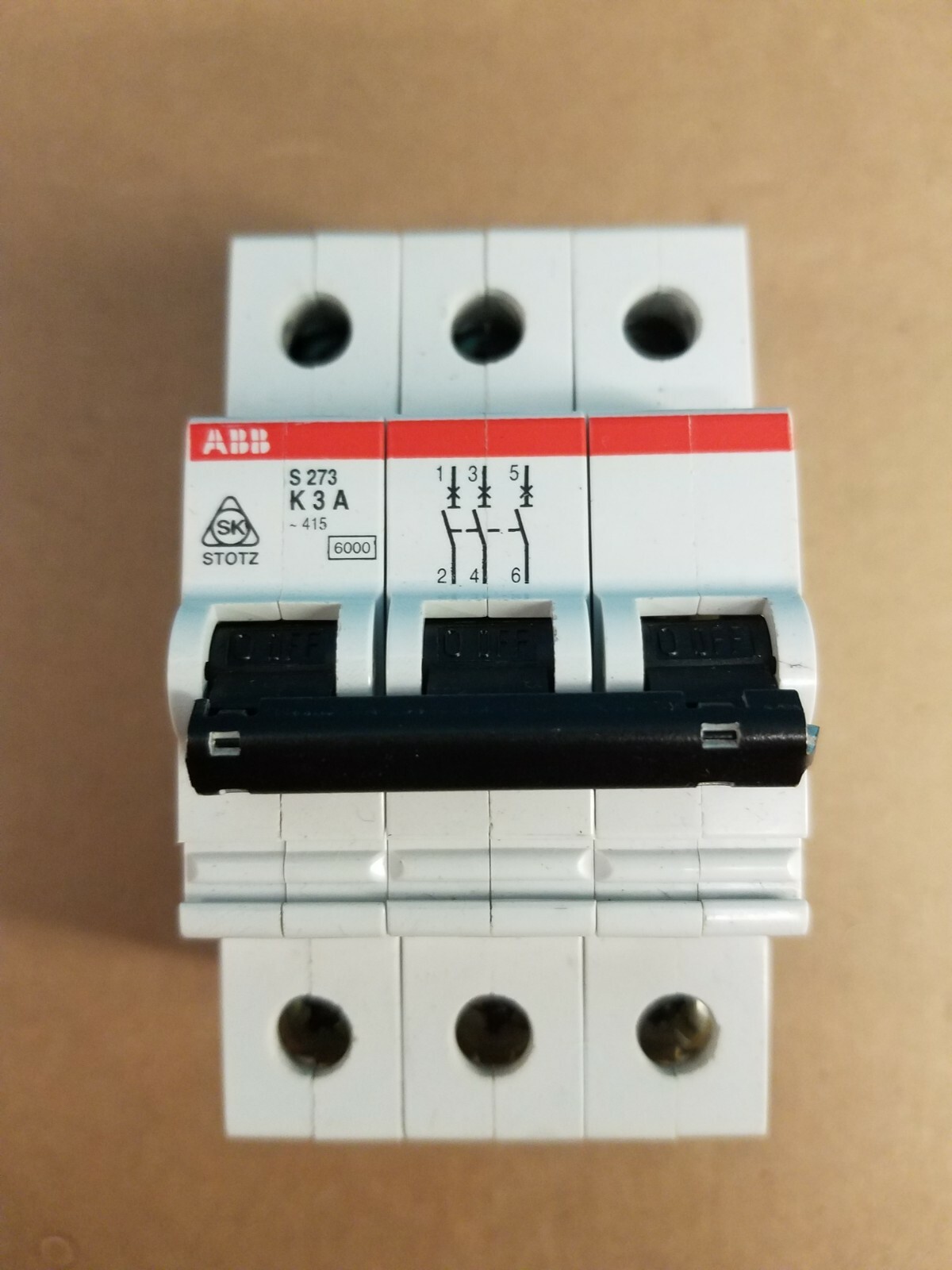 ABB S273 K3A 3 Pole Circuit Breaker Din Rail | eBay