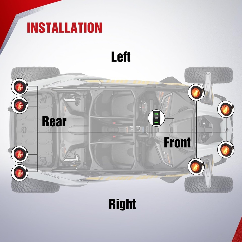 UTV ATV Turn Signal Wiring Harness UTV Turn Signal Wiring Harness Kit ...