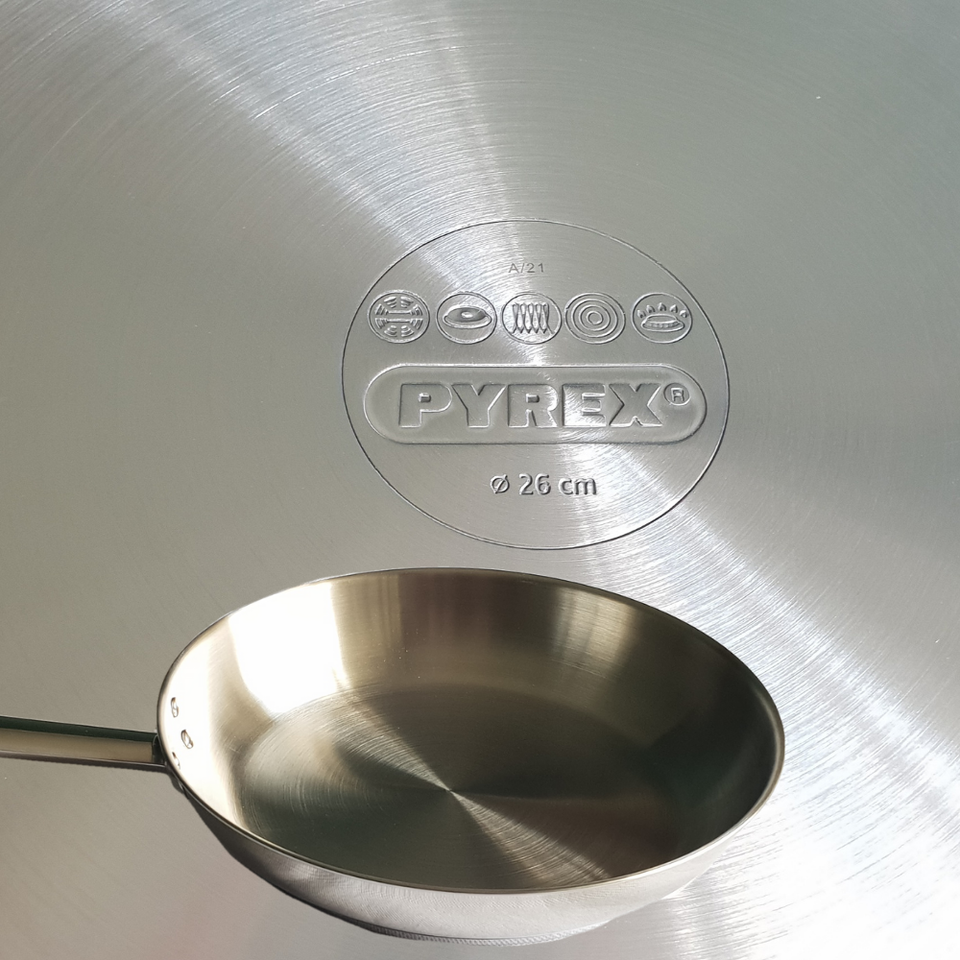 PYREX MASTER Frying Pan Stainless Steel All Hobs Oven Proof 4 Sizes ...
