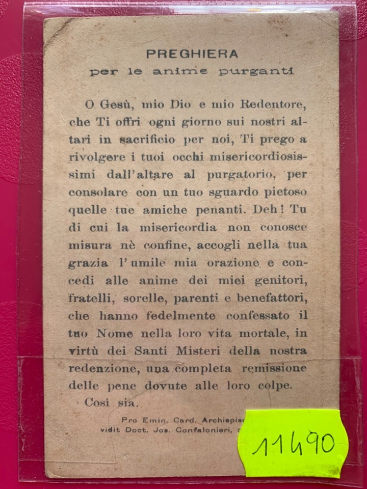 Prayer Card Holy Card, Prayer For All Anime Purgatory -rif. 11490 | eBay