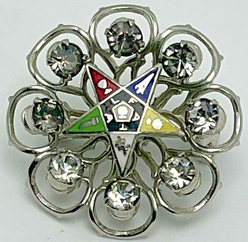 Vintage Order Of Eastern Star OES Masonic Rhinestone … - Gem