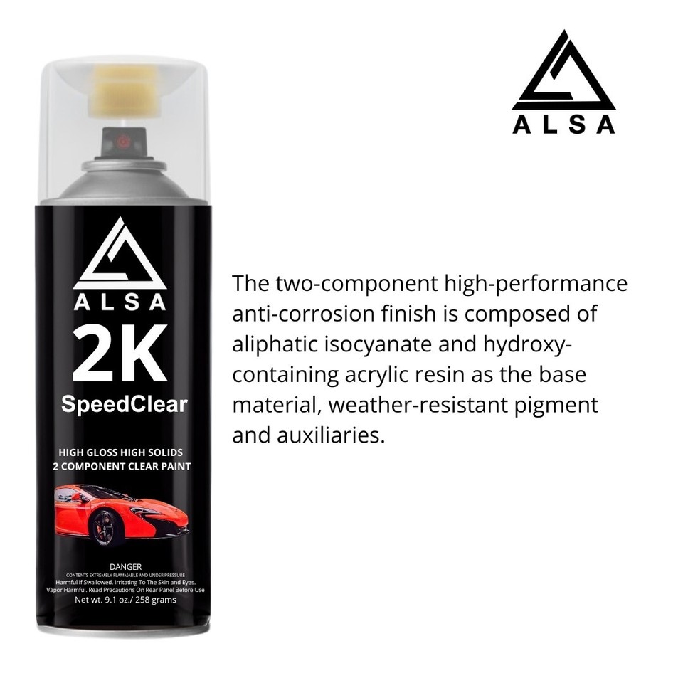 Alsa 2K Speed Clear – 2K Clear Can - Speed Clear Coat w/ spray gun ...