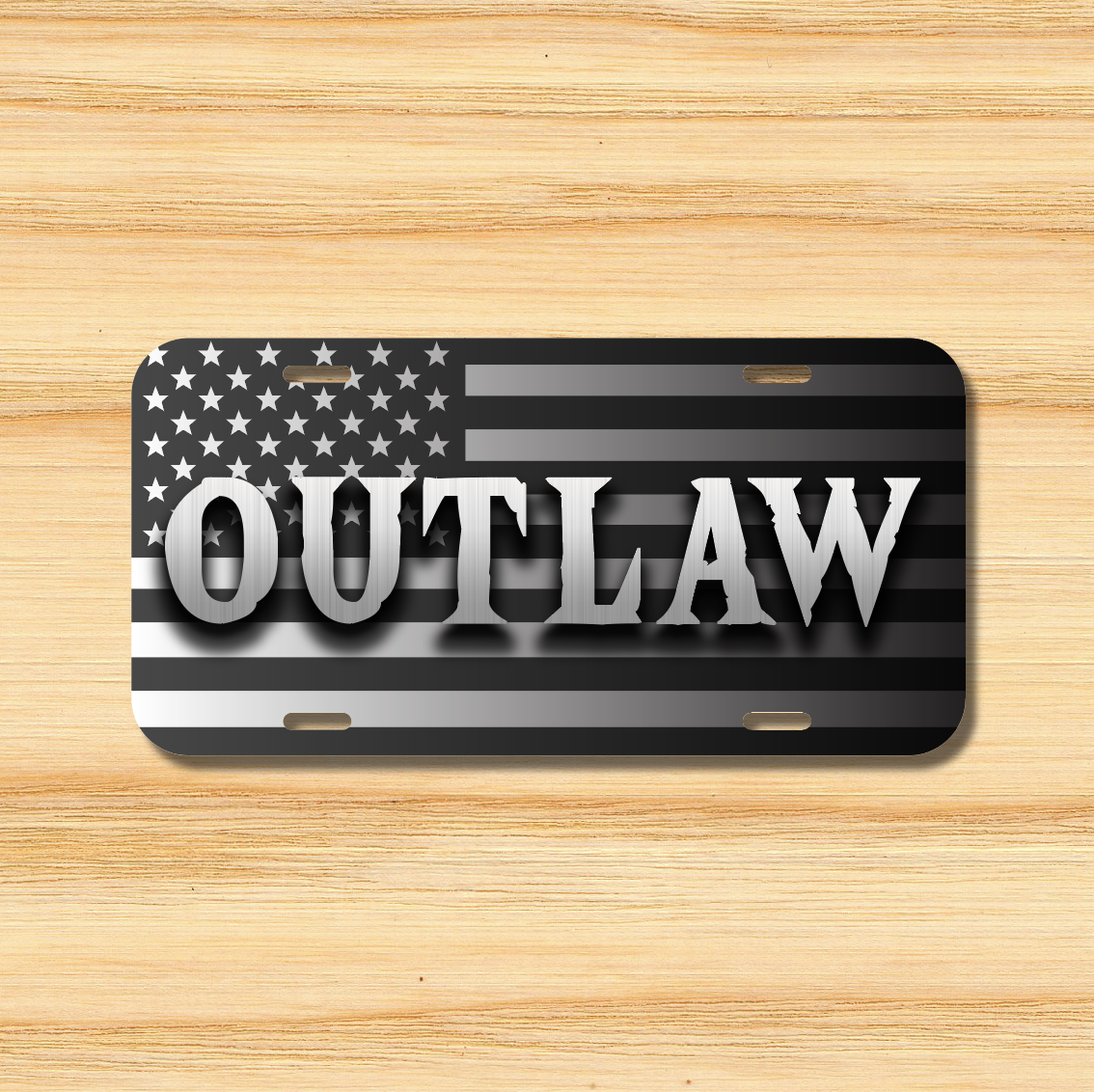 American Outlaw USA Vehicle License Plate Front Auto Tag Bandit Wild ...