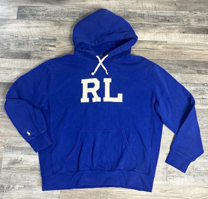 Polo Ralph Lauren Men's Royal Blue RL Monogram Fleece… - Gem