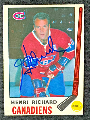 Henri Richard 1969-70 O-Pee-Chee #163 AUTH SIGNED? NO COA Canadien de ...
