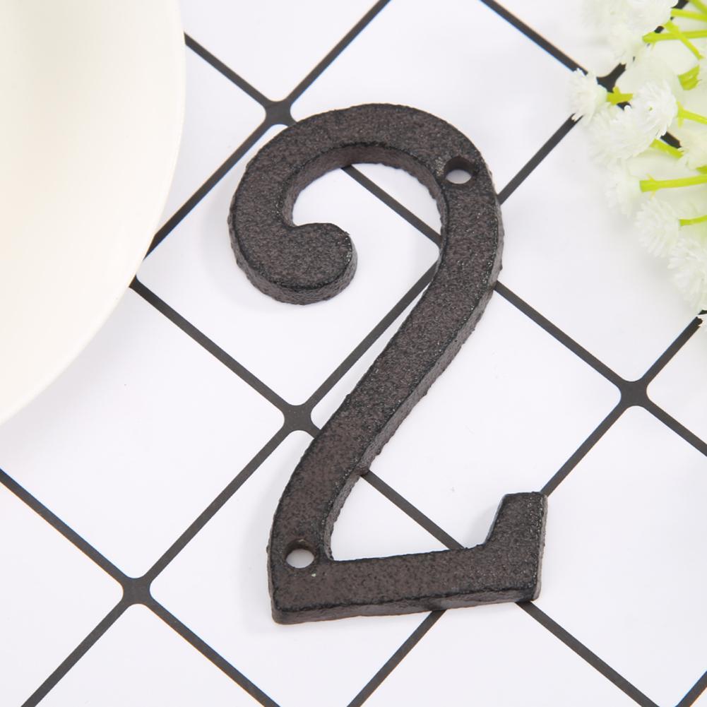 5Pcs Metal Digital Number Cast Iron House Sign Doorplate DIY Cafe Wall ...