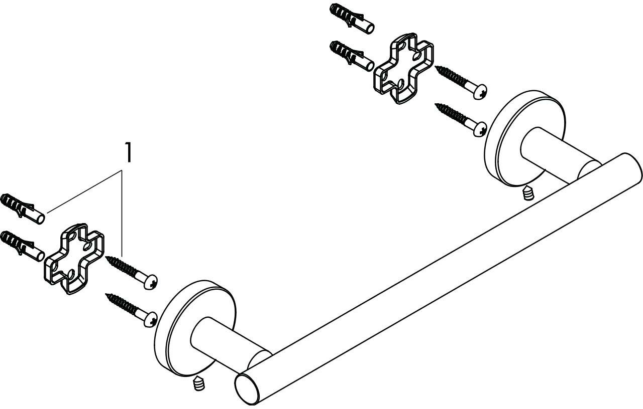 Hansgrohe Logis Universal Haltegriff 41713000 chrom, Länge 345mm ...