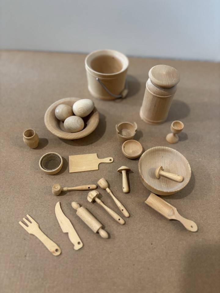 Unfinished Wooden Miniatures For Craft Projects Or Dollhouses | eBay