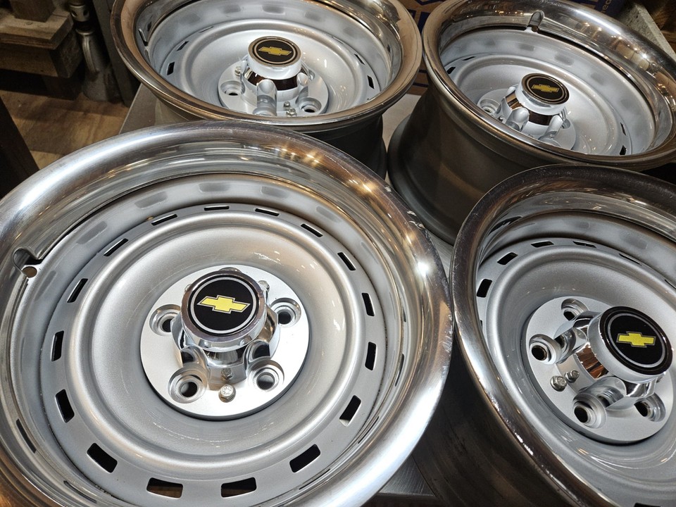 🔥🔥 Set/4 Chevy 15" Truck Rally Rims Steel Wheels Square Body OEM OBS ...