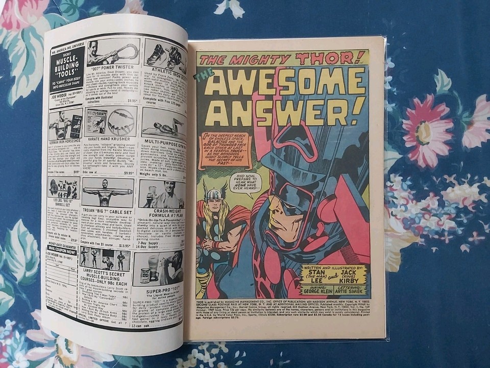 The Mighty Thor #169 1969 FVF Origin of Galactus, 1st Creeping Plague ...