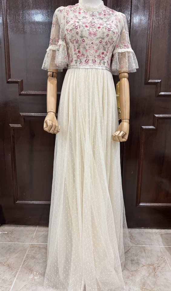 $650 Needle & Thread elsie ribbon bodice maxi dress Sz US 4 UK 8 | eBay