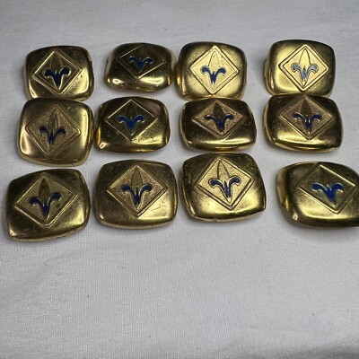 BSA Set of 12 Cub Scout Webelos Navy Blue & Gold Neckerchief Slides SB ...