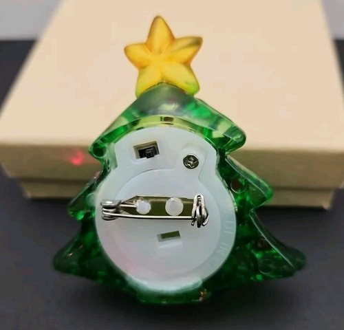Vintage Christmas Tree Brooch Lights Up Plastic Multicolored | eBay