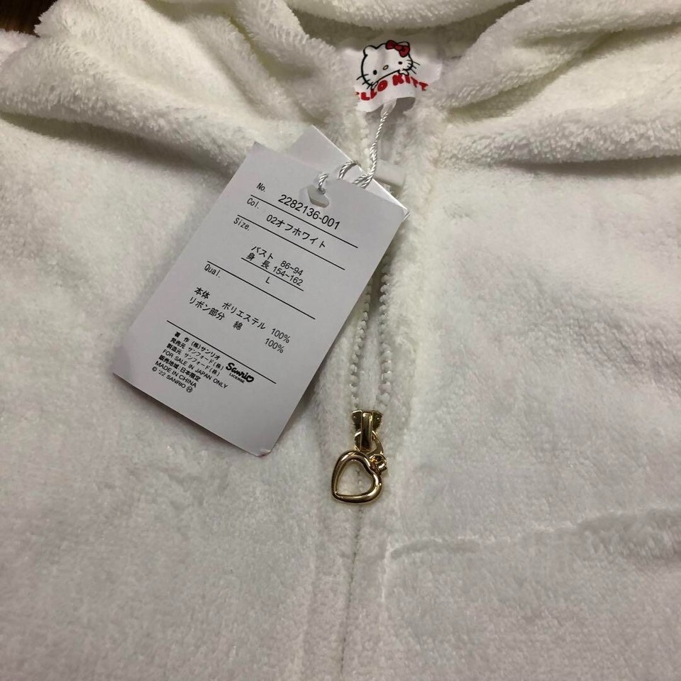 Sanrio Hello Kitty Zip Hoodie Fluffy Apparel Women tops Goods Limited ...