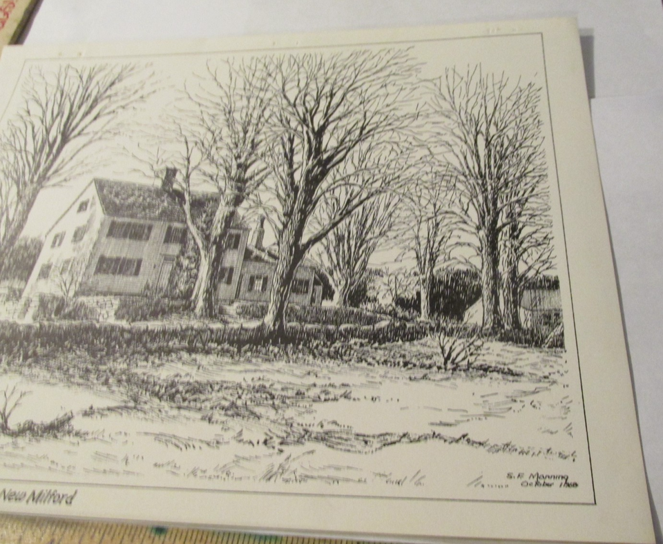 ART Line Drawing 1970 Samuel Manning Camden Maine Old Kaufman Place New ...