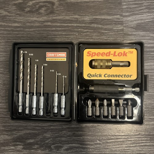 Vintage Craftsman Pro Speed-Lok Quick Connector Drill Bit 14pc Set USA ...