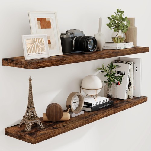 55 Inch Long Floating Shelves for Wall Set of 2, 55x9.3 Large Floating ...