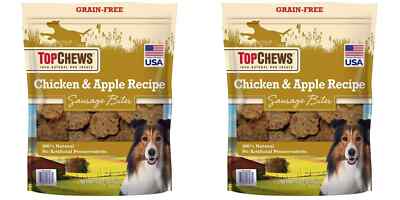 2 x 40 oz Top Chews Chicken & Apple Recipe Dog Treat Sausage Bites Real ...