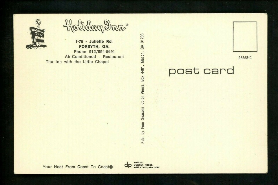 Holiday Inn Motel Hotel Postcard Georgia GA Forsyth pool umbrellas ...