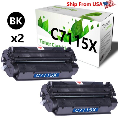 2PK C7115X 7115X Toner Cartridge Laser Jet 1000 1220SE Printer ...