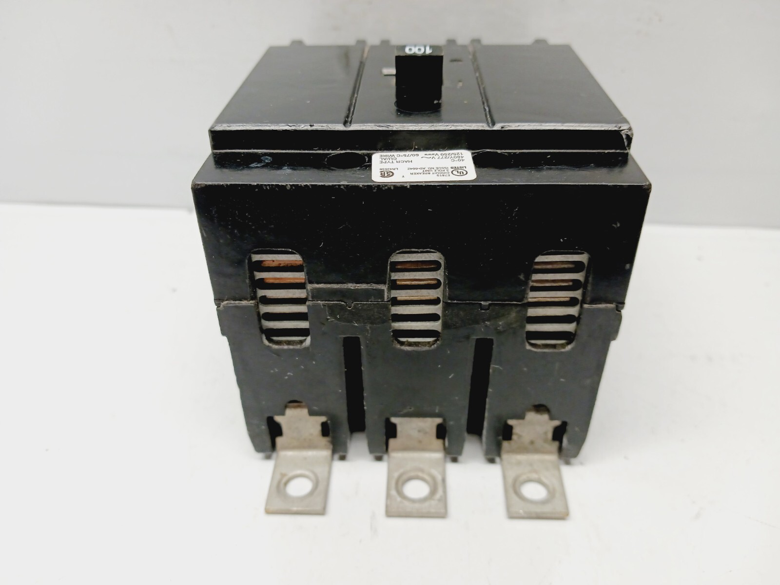 EATON GHB3100 100 AMP BOLT-ON CIRCUIT BREAKER 3 POLE 277/480 VAC 250 ...