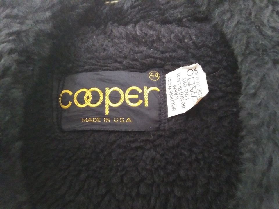 Vintage Cooper Wool Blend Bomber Style Jacket - 44 Regular - Faux Fur ...