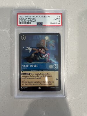 2023 Disney Lorcana 1st Edition MICKEY MOUSE League Promo Card PSA 9 ...