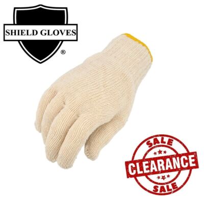 300 Pairs - Large Cotton Blended String Knit Gloves - Men's Size - Tan ...