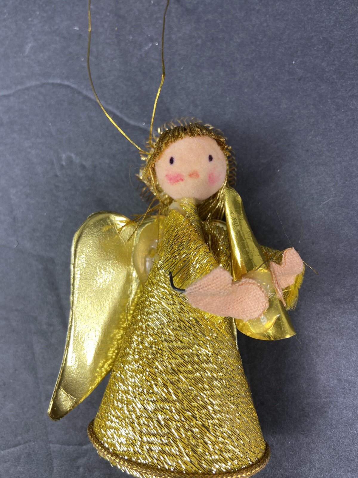 2 Vintage Cone Angel Ornaments Cardboard Japan Gold | eBay