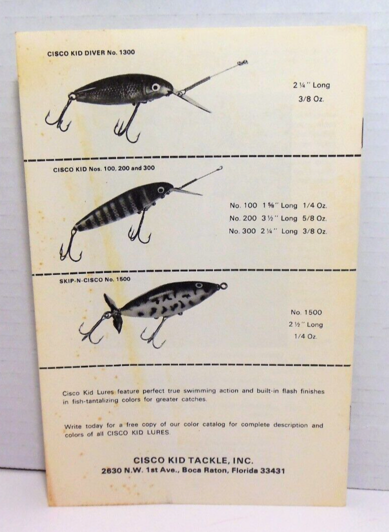 Cisco Kid Tackle Fishing Tips Booklet Boca Raton Florida Fish Lures ...
