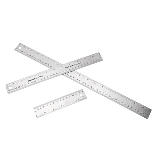 Metal Rulers With Cork Holder Cork Back Rulers 3 Pieces Heavy Duty ...