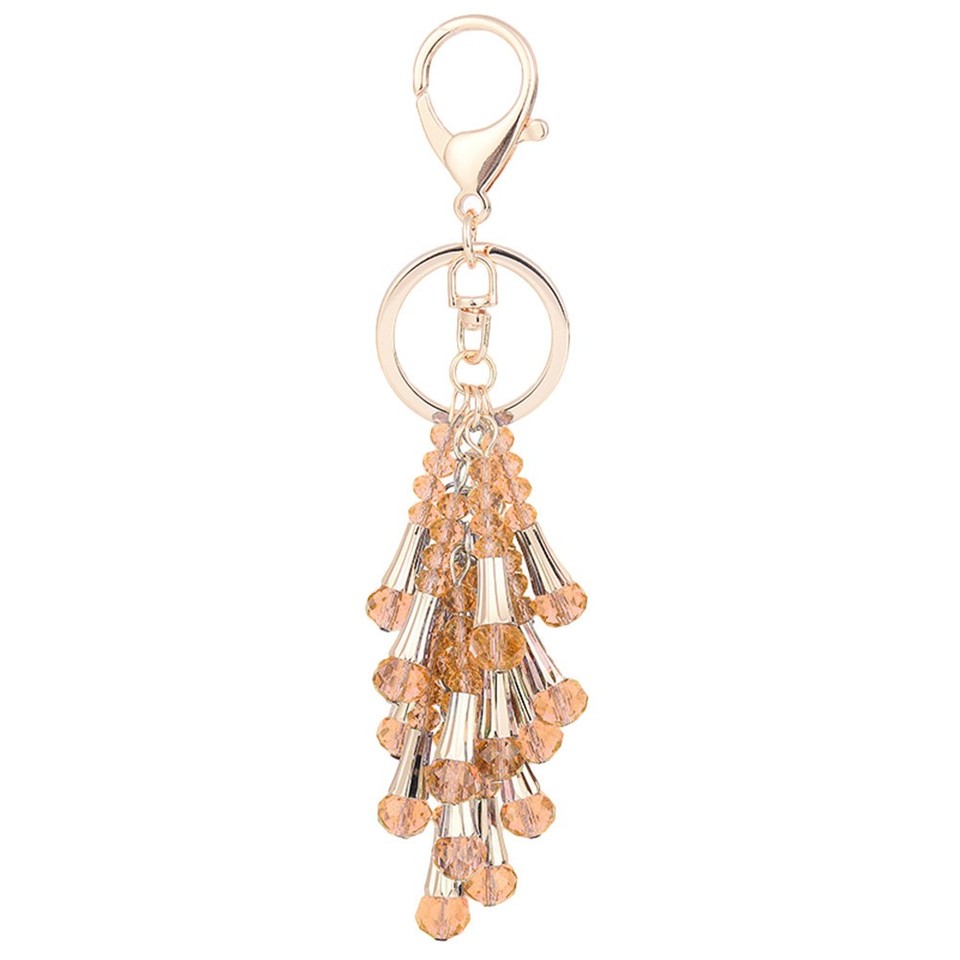 1pc Tassels Rhinestone Key Ring String of Beads Keychain for Bag ...