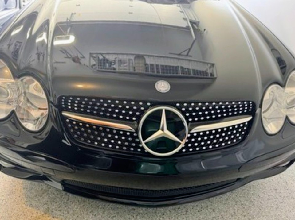 CHROME DIAMOND BLACK FRONT GRILLE FOR 2002-2006 Pre-facelift R230 SL ...