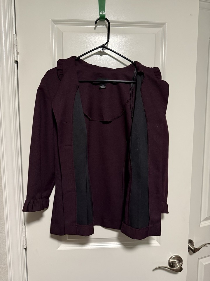 Leslie Fay Dark Purple Button Up Jacket Size 16 | eBay