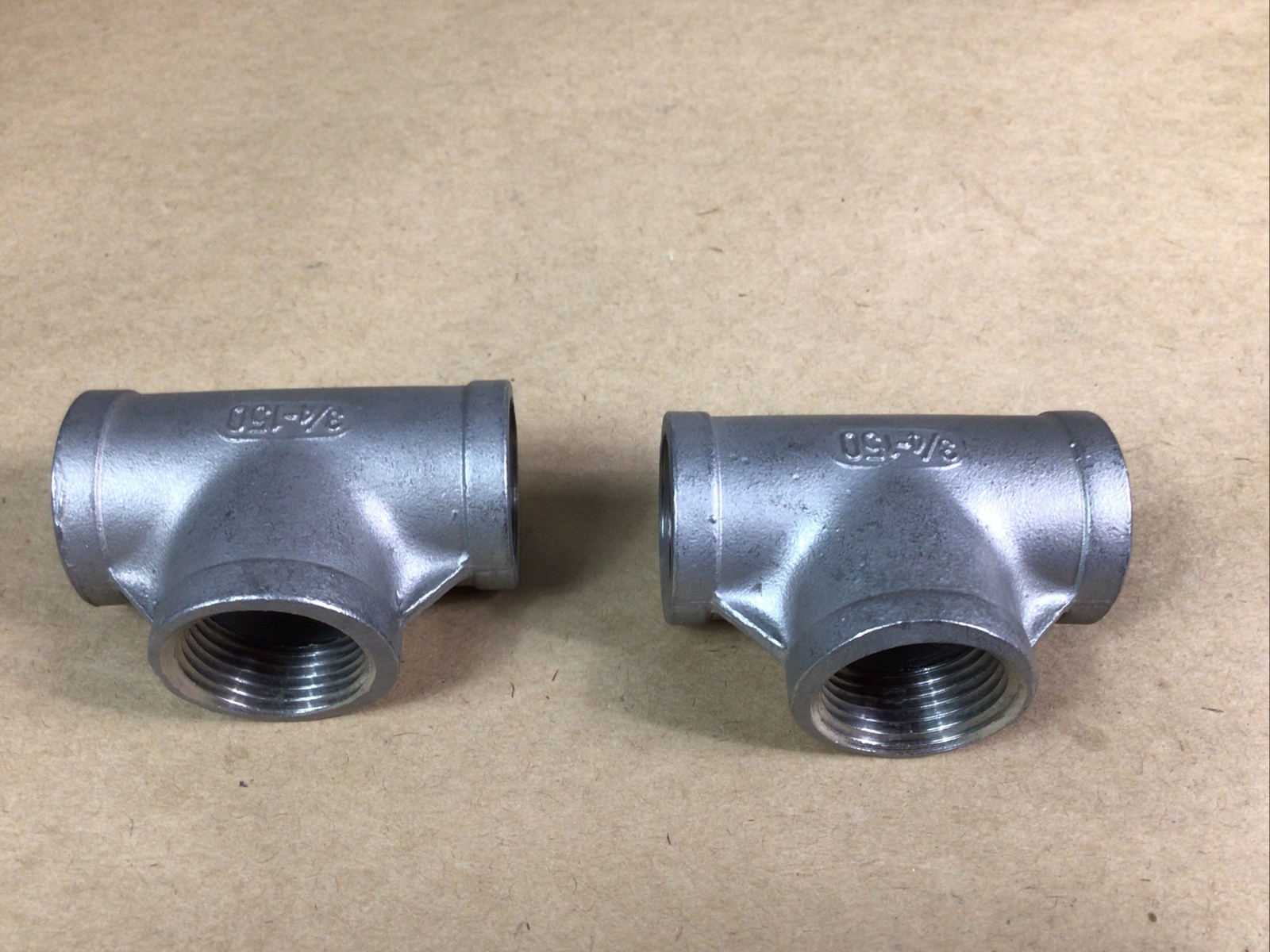 2 Pieces 3 Way Tee T Pipe Fitting Connector, 3/4" NPT Female 304SS | eBay