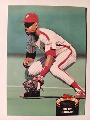 RICKY JORDAN PHILADELPHIA PHILLIES 1992 TOPPS STADIUM CLUB BASEBALL ...