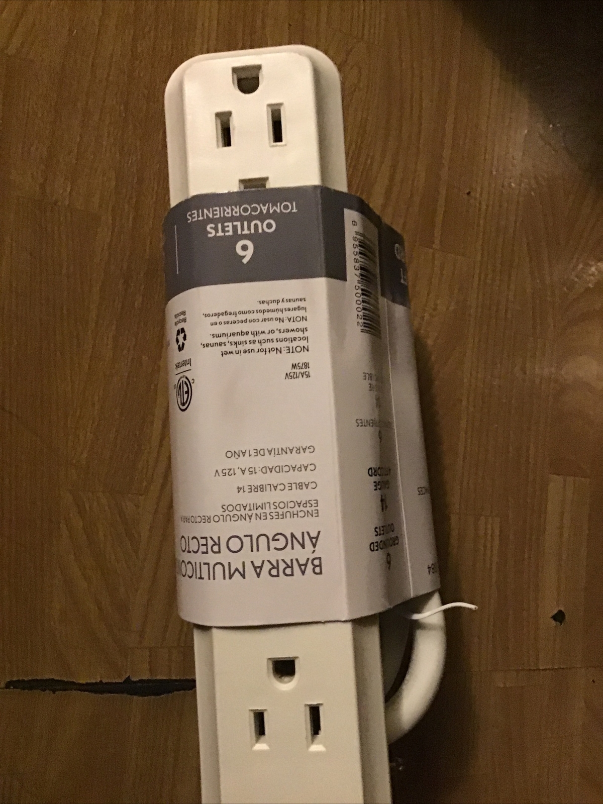 Multi Outlet Right Angle Power Strip, 6 Outlets, 4ft Cord. 15 amp, 125 ...