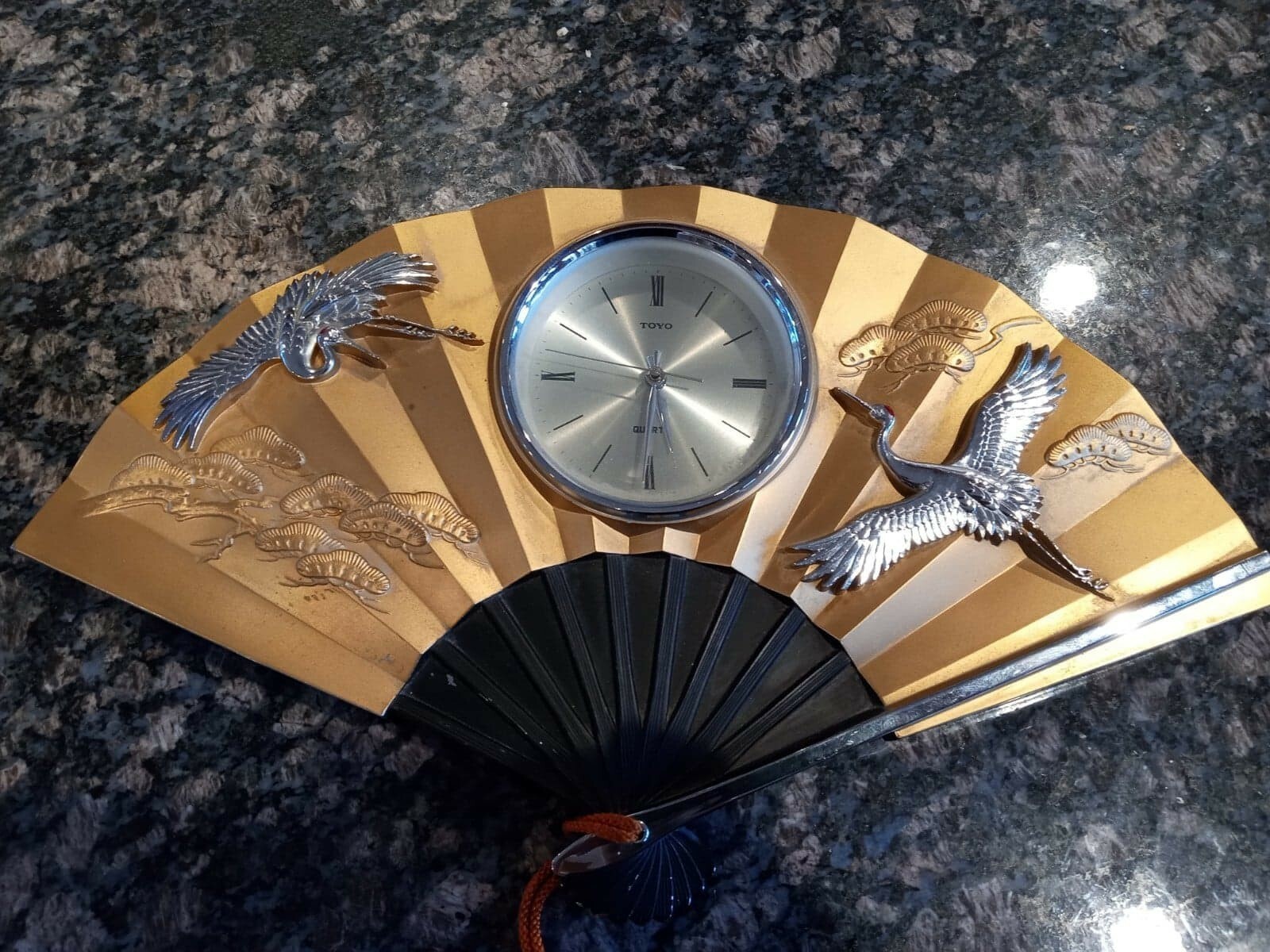 Vintage Metal Toyo Electric Suehiro Fan Shaped Clock Made in Japan AS ...
