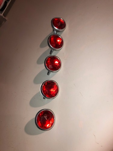 BICYCLE REFLECTOR JEWELS RED DIAMOND CUT BRILLIANT LICENSE PLATE BOLTS ...