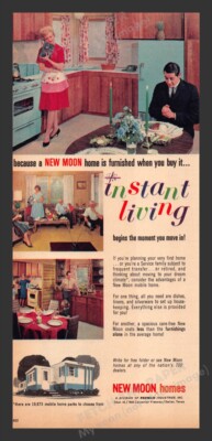 New Moon Homes Mobile Home "Instant Living" 1960s Print Advertisement ...