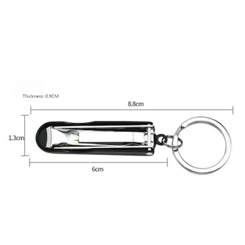Folding Nail Cutter Clippers Stainless Steel Nail File Keychain ...