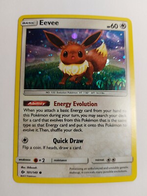Eevee - 101/149 - Pokemon Sun & Moon Base Set General Mills Holo Promo ...