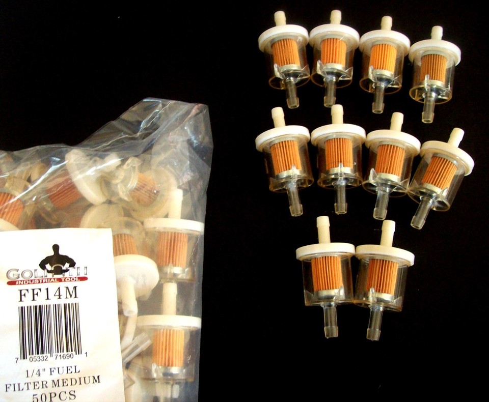 5 GOLIATH INDUSTRIAL 1/4" UNIVERSAL IN LINE FUEL GAS FILTERS LAWN MOWER ...