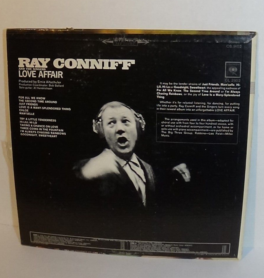 Ray Conniff Singers Love Affair 12" Vinyl Record Album LP 1965 Columbia ...